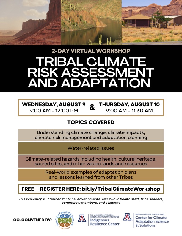 2-Day Virtual Workshop on Tribal Climate Risk Assessment and Adaptation in August! | Haury Program